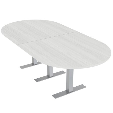 Skutchi Designs 8 Person Conference Room Table with Metal Legs, Racetrack Shape, 8Ft X 4Ft ...